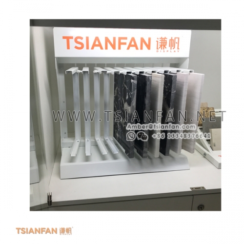 Metal Wing Quartz Surface and Granite Stone Table Rack for Sample