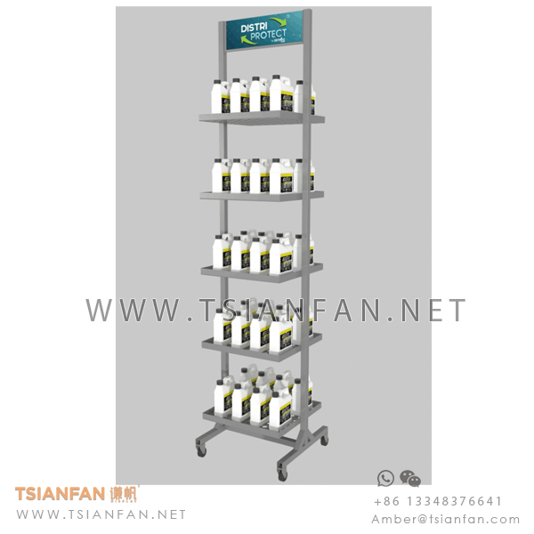 Motor Oil Store Shelf , Custom Metal Oil Display Rack