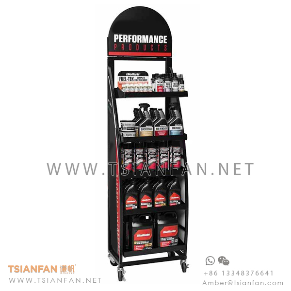 Engine Oil Retail Stand , Metal Oil Display Stand